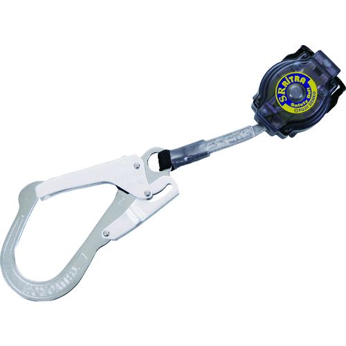 藤井電工メーカーお問い合わせ：0795-48-3360【特長】●墜落制止器具胴ベルト式の2丁掛け用補助ロープです。●50mm幅ベルト用です。●常時巻取り型でいつも最短距離を保ちます。【用途】●フルハーネスが使えない落下高さにご使用ください。...