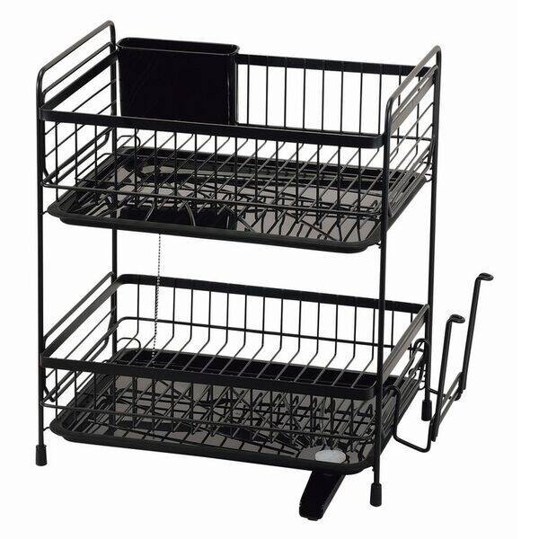 パール金属 モデリエ 2段式水切りバスケット＜レギュラー＞ブラック HC-514