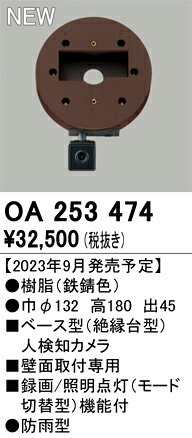 OA253474OA253474オプション ベース型人検知カメラ 壁面取付専用電気工事必要 畳数設定無し