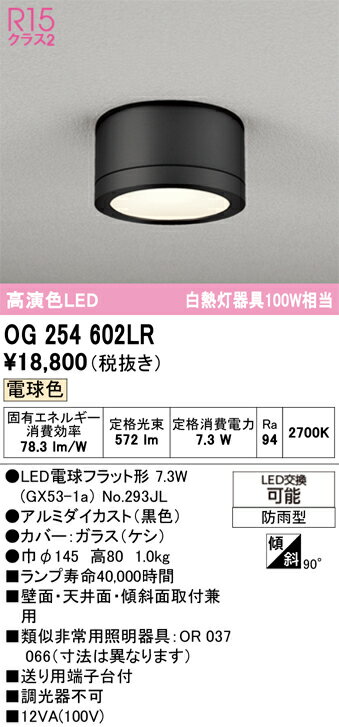 OG254602LROG254602LRポーチライト LED電気工事必要 畳数設定無し