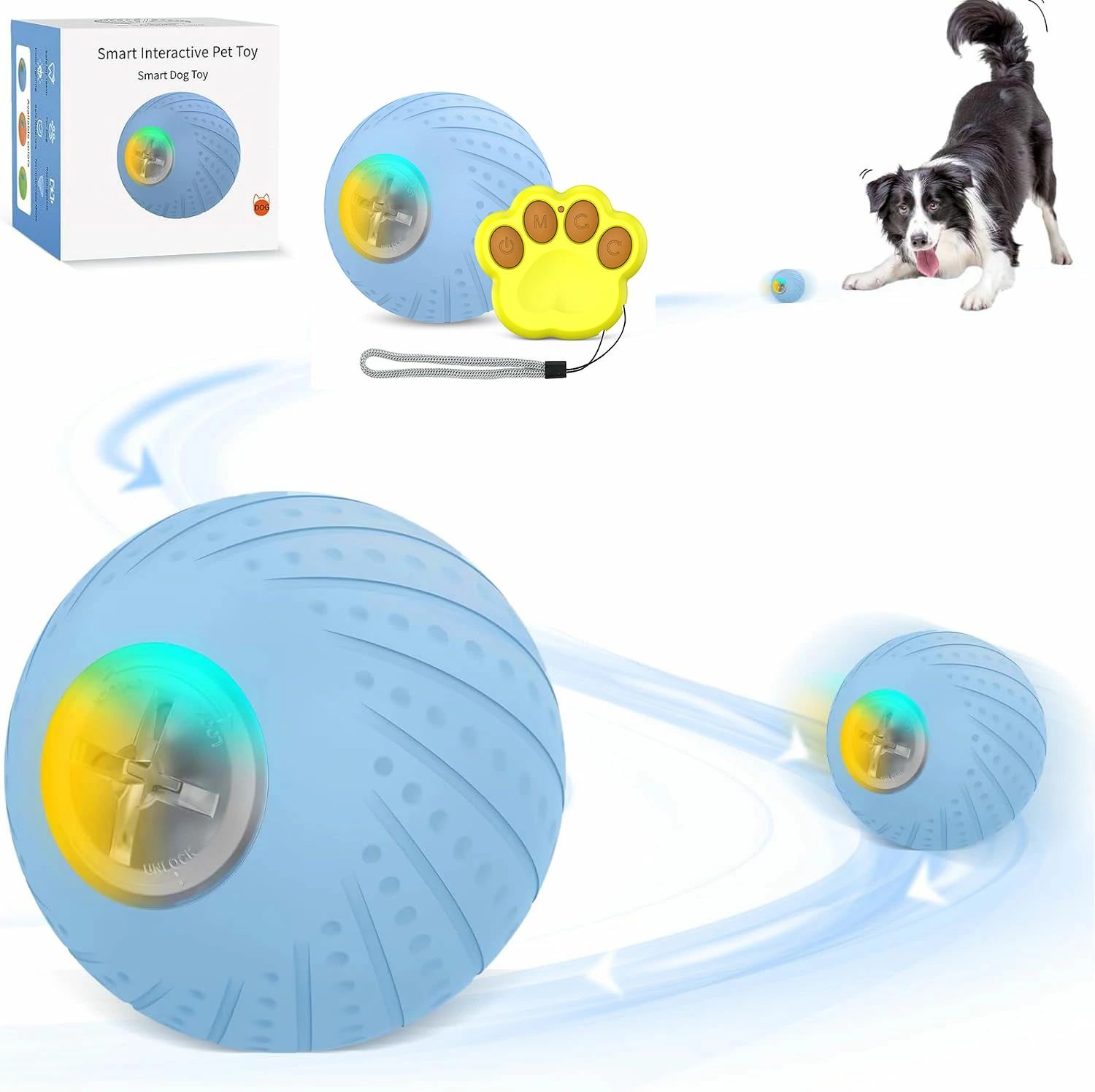 【LEDライトで光る】ペット電動おもちゃは犬猫ちゃんの楽しみのために特別に設計されています。自動ボールがランダムな動き、揺れ、バウンドすることで、愛犬?愛猫の好奇心を掻き立ててくれし、犬の狩猟本能を刺激することができます！遊び欲求を満たすこ...