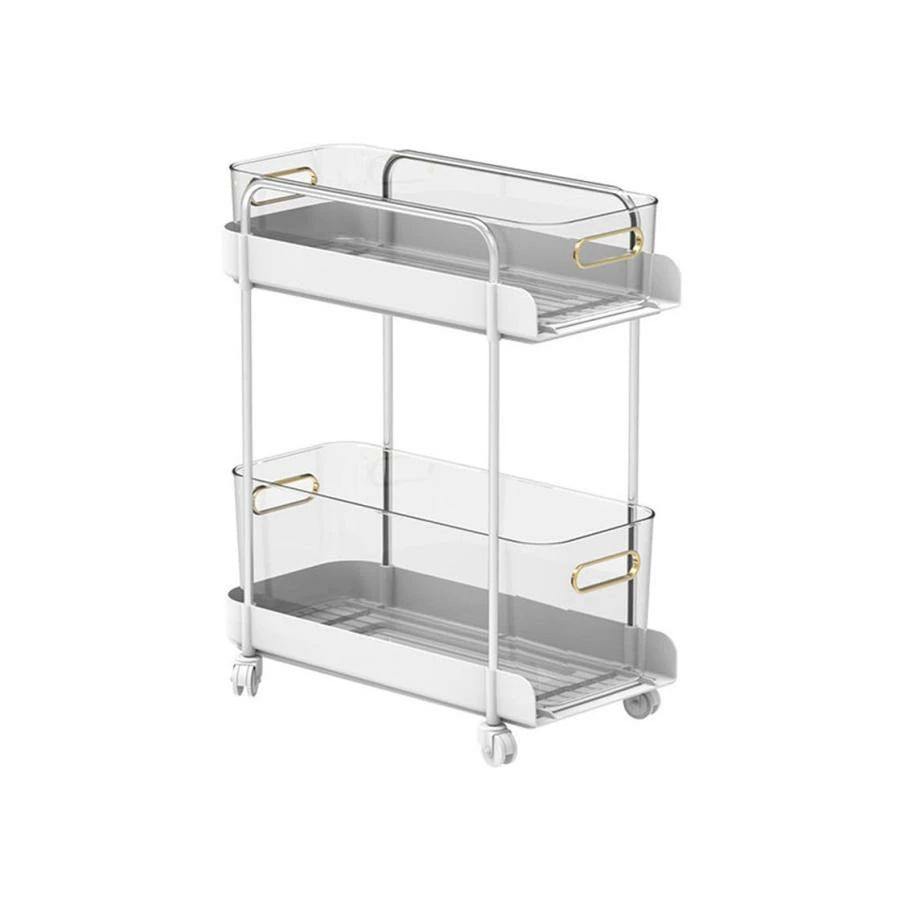 【製品仕様】S:幅18×奥行36.5×高さ41cm、L:幅24.5×奥行36.5×高さ41cm。工具が必要なく挿し込むだけで組立が完成するフェミニワゴン。引出が透明なのでどこに何が入っているかわかりやすくて便利。棚部分のくすみカラーと、ゴー...