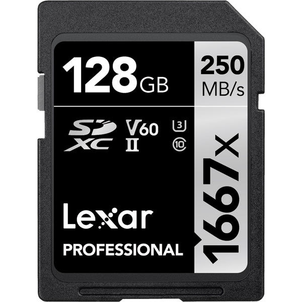 ●メモリー種類：SDXCメモリーカード ●メモリー容量：128GB ●UHSスピードクラス：UHS-II Class3 ●ビデオスピードクラス：V60 ●スピードクラス：CLASS10 ●最大転送速度：250 MB/s ●最大書込速度：12...