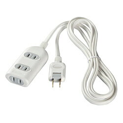 本体サイズ(高さ×幅×奥行)約23×94.5×47mm本体重量約220g長さ2.0m口数3個口スイッチタイプスイッチ無シャッター無プラグ/差込口形状プラグ形状：2ピン差し込み口形状：2ピン仕様1定格容量 AC125V、15A、合計1500W...