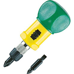 ■ラチェット機能と早回し機構付で作業効率が向上します。【用途】・通常のドライバーでは入らない狭いスペースでの作業に最適です。【仕様】・刃先： ［［＋］］No.2/［［－］］6、［［＋］］No.1/［［－］］4.5mm・全長（mm）： 95・...