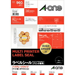 ■いろいろなプリンタで印刷できます。また、いろいろな筆記具で書き込みもできるので手軽に使うことができます。■商品パッケージのシールに適したラベルです。【製品仕様】シートサイズ：A4判 （210×297mm）一片サイズ：30mmφ面付：48面...