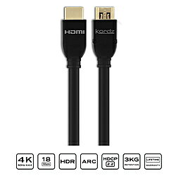 Kordz PRS3 PASSIVEは，0.5～5mのメタルHDMIケーブルで，HDMI2.0規格の最高スペック4k, 60P, HDR18Gbps伝送を安定して行える高信頼性を誇ります。柔軟なケーブル，保持力3kgの抜け止め突起付きコネク...