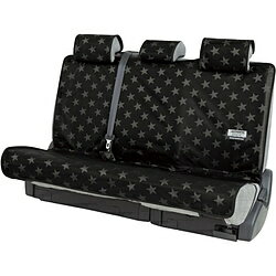 キズや汚れに強い！星柄デザインの防水シートカバー■織柄で星形を表現した生地を使用した、キズや汚れに強い人気の防水シートカバー。■軽自動車や普通車等の後席シートに対応。■シートベルトにも対応しており、カバーを取り付けたままでもシートベルトが装...