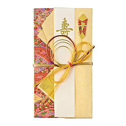 柔らかい色合いのクレープ紙と上品な友禅紙を使用した和風テイストの金封です。年代、性別問わずご使用いただけます。サイズ：100×185mm。「寿」、「御結婚御祝」、無地の短冊3枚入。中袋付。1枚入柔らかい色合いのクレープ紙と上品な友禅紙を使用...