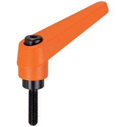 ■位置調節付クランピングレバーです。【製品仕様】■ねじ寸法:M5×0.80■回し半径(mm):45■ねじ長さ(mm):25■おねじタイプ■■材質／仕上げ：　ねじ:スチール　レバー:亜鉛ダイカスト ■原産国:ドイツ■質量:38G位置調節付クラ...