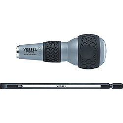 ■ビット（対辺6.35mm）を交換できる貫通ドライバーです。■25mm径の大型ナットを使用しているので、ハンマーで叩きやすいです。■付属の替ビットは、電動ドライバーにもご使用いただけます。【用途】・電気工事・内装、外装施工・機械メンテナンス...