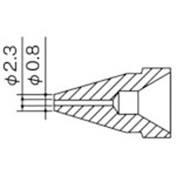 【仕様】・寸法（mm）内径×外径： 0.8×2.3・白光　ノズル　0.8MM・適用吸取器： FR-301、FR-410こて部用のノズルです。