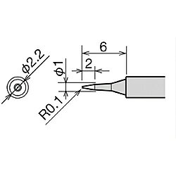 ■微細はんだ付けに最適なφ2.9の極細こて先。微細はんだ付けに最適なφ2.9の極細こて先。