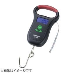 画像はイメージの場合があります。あらかじめご了承ください。見やすいバックライト付き大型液晶、風袋機能、データホールド機能、オートパワーオフ機能を搭載したデジタル吊りはかりです。便利な温度計機能と1m巻き尺も付いています。防滴構造で水回りでも...