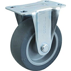■車輪にエラストマー(キャスター径50～75mm)、グレーゴム(キャスター径100～150mm)を使用しているので床面への走行痕が発生しにくくなっています。■走行性、耐荷重性を備えた標準的な軽・中量荷重用キャスターです。運搬台車やロールボッ...