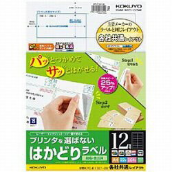 〔インクジェットプリンタ／レーザープリンタ／コピー機対応：宛名・表示用〕プリンタを選ばないマルチ対応用紙で、OA業界標準のレイアウトを採用。［強粘着］（A4サイズ：12面・22シート：264片）【一片サイズ：42.3mm×86.4mm】■ ...