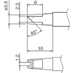 ■70Wのコンポジットタイプです。【用途】・はんだ付け作業に。【仕様】・パーツ名： コテ先　溝付・形状： 溝付き・形状： 溝付き70Wのコンポジットタイプです。