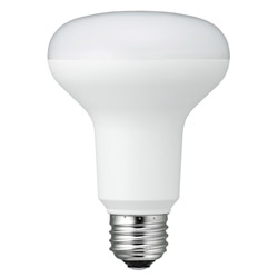 ■LED電球レフ形本体サイズ（高さ×幅×奥行）114×φ80（全長×外径）本体重量約152g定格消費電力9.5W全光束880lmビームの開き120°調色対応(電球)非対応断熱材対応非対応LED電球レフ形