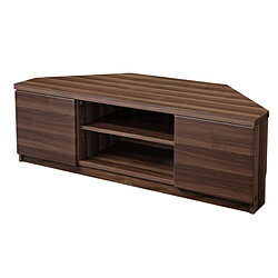 背面収納機能付き木目が美しいウォールナットTVボードコーナー。■TVボード周りの配線がスッキリゴチャつきがちなコンセントやルーターもスッキリ収納できます。■部屋に置きやすく柱があっても大丈夫薄型でスッキリ！でっぱりが少ないのでお部屋にもスッ...