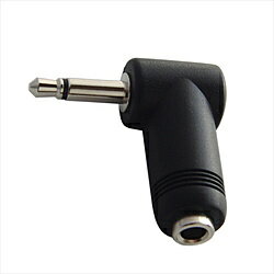 φ3.5mmステレオミニジャック（メス）→φ3.5mmモノラルミニプラグ（L型オス）形状変換プラグ・アダプターφ3.5mmステレオミニジャック（メス）→φ3.5mmモノラルミニプラグ（L型オス）