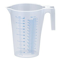 画像はイメージの場合があります。あらかじめご了承ください。スタッキング可能なPP製メジャーカップです。3000ccの大容量で、耐熱温度は120℃です。省スペースで収納できます。スタッキング可能な3000ccの大容量メジャーカップ。耐熱温度1...