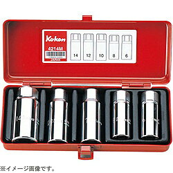 ●三角形状の構造を六角形状に変え、チャックする範囲（トレランス）を厳しくしました。これによって耐久性が向上し、内部の部品に掛かる負担が軽減しております。●セット内容： ・4100Mスタッドボルト抜き（6、8、10、12、14）■品番： 42...