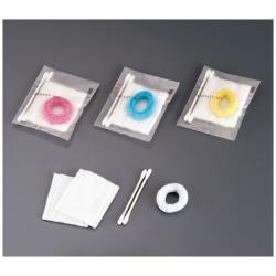 ■セット：コットン×2、綿棒×2、ヘアバンド×1■ヘアバンドは4色（白、ピンク、ブルー、イエロー） アソートになります。コットン BCMTセット （100セット入）