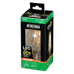 ■キャンドルの灯りのような、あたたかい色合いの光です。■レトロな外観でインテリアに馴染みます。■省エネ、長寿命のLED電球です。本体サイズ（高さ×幅×奥行）H101×W60×D60mm本体重量約35g定格消費電力6.5W全光束810lm調色...