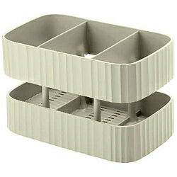 ■コンパクトに整理収納できて、省スペース。■分解洗浄できるので衛生的。■3分割のうち一箇所だけ上げ底しており、丸くて小さなスポンジ入れに便利。■水受け皿があるためシンクの外でも使えます。■洗剤ボトルの最大サイズ 9.8 x 6.4cm。■抗...