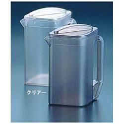 ■材質：ポリカーボネイト■耐熱温度（℃）：90仕様■色：クリアー ■容量（L）：2.1 ■幅×奥行×高さ（mm）：195×125×245BK角型ウォーターピッチャー クリアー