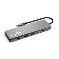 USB Type-C 10in1マルチアダプター40Gbpsの帯域幅を実現するUSB4をサポートします。USB3.2、USB2.0、Thunderbolt 3とも互換性があります。USB4ポートは、同時に複数のデータおよびディスプレイプロト...