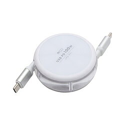 eMarker内蔵で100W充電対応のUSB Type-Cケーブルです。片側のみでも引き出せる新設計のコードリール採用「USB Type-C ケーブル コードリールタイプ USB PD100W対応」■大容量充電を可能にするUSB PD対応T...