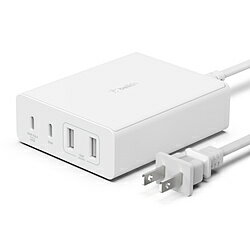卓上型のパワフルなノートPC充電器108W 4ポートGaN充電器を使用すると、MacBook Proのフルスピード充電や、iPhoneとiPadの急速充電を行いながらその他のデバイス2台も同時に充電できます。このパワフルなGaN充電器は卓上...