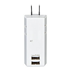 ■AC差込口定格：AC100V 14A■使用温度範囲：-10℃～40℃■口数：2個口■AC差込口合計1400Wまで■屋内専用USBポート■定格：DC5V 最大3.4A（2ポート合計）■コネクタ形状：USB Aタイプ（メス）■ポート数：2ポー...