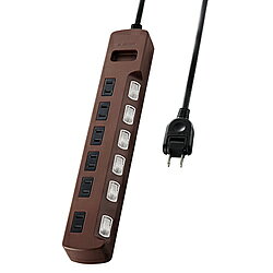 〔PCタップ：雷ガード（個別スイッチ付）〕雷ガードに加え、接続した機器の電源を個別にオン／オフできる「個別スイッチ」付！雷ガードタップ。（2P式・6個口・2.0m・ブラウン）■ 突然の落雷による雷サージから、パソコンやAV機器などの精密機器...