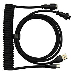 コイル型ケーブルをアビエイターコネクターでUSBケーブルと連結したキーボード、デバイス用ケーブルです。伸縮可能なコイル型ケーブルは耐久性の高さはもちろんのこと、絡まりづらく形状の保持力もあるため、乱雑になりがちなデスク上の配線を自然に整頓す...
