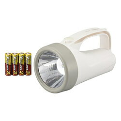 【 特 長 】● すぐに使える便利な電池つき● 常備灯、防災などに最適● 単3形乾電池使用で軽量● 明るさ約150ルーメン● 消灯後に光る蓄光スイッチ採用【 仕 様 】■ 使用電池：単3形乾電池4本（テスト用アルカリ乾電池付属）■ 使用光源...