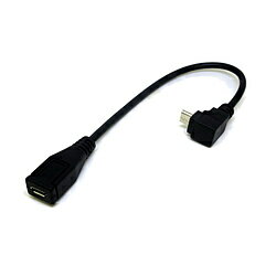 USBケーブル micro上L型（オス）-micro（メス）20cmケーブル長0.2m変換前USB microB変換後USB microB仕様1［端子］USB micro B(メス) - USB micro B(上L型 オス)［ケーブル長］...