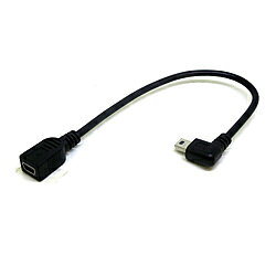 USBケーブル miniB右L型（オス）-miniB（メス） 20cmケーブル長0.2m形状mini USB → mini USB仕様1［端子］USB mini B(メス) - USB mini B(右L型 オス)［ケーブル長］約20cmU...