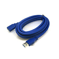USB3.0ケーブル A（オス）-A（メス） 3mケーブル長3.0m形状USB-A → USB-A規格USB3.0仕様1［端子］USB A(オス) - USB A(メス)［規格］USB 3.0［ケーブル長］約3mUSB3.0ケーブル A（オ...