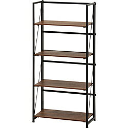 パタッと折りたためる！4段オープンシェルフ■シンプルで使いやすいデザイン他の家具とも合わせやすいカラーリング。フラットな設計のため、置く部屋を選ばすどこでも使えます。■しっかり収納できるスペース棚板収納部分は奥行28×高さ31cmで、インナ...