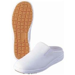 画像はイメージの場合があります。あらかじめご了承ください。耐油性に優れた特殊配合ビニルを使用したコックシューズです。動植物油にも効果を発揮し、スリッパタイプなので通気性が良く、着脱も簡単です。快適な履き心地で、厨房など油を使う現場で活躍しま...