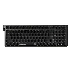 ホットスワップ対応のROG NX V2メカニカルスイッチ、サウスフェイシングPCB、トライモード接続、ROG SpeedNovaワイヤレステクノロジー、ガスケットマウント構造＆ダンピングレイヤー、3段階の角度調整、耐久性に優れたROGダブル...