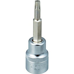 ■強力タイプです。■早回しに便利なローレット加工仕上げです。【用途】・T型トルクスねじの締付け、緩め作業用。【仕様】・呼びNo.： T60・先端寸法（mm）： 13.20・差込角（mm）： 12.7・全長（mm）： 74・ビット長さ（mm）...