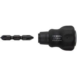 ■電動ドライバー用ビット（対辺6.35mm）を差し込んで、ハンドドライバーとして使用できる“クッションスタビー 差替グリップ”と、3サイズに対応する“コンビPLUS”ビットのセットです。■グリップは狭い箇所に最適なスタビータイプです。■ビッ...