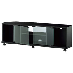 ◆ベーシックなガラス扉付テレビ台・43-52V型用テレビ台・コーナー設置対応モデル（天板、底板コーナーカット）・ハードディスク・Wi-Fi等の機器収納に便利なサイドポケット付（配線穴付）・ガラス扉内に縦置き収納場所を追加・移動に便利なキャス...