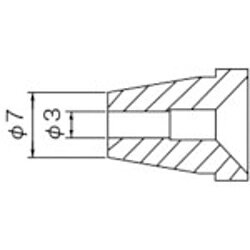 【仕様】・寸法（mm）内径×外径： 3.0×7.0・白光　ノズル／3.0mmはんだ吸取器用の交換ノズルです。