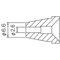 【仕様】・寸法（mm）内径×外径： 2.6×6.6・白光　ノズル／2.6mmはんだ吸取器用の交換ノズルです。