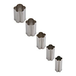 画像はイメージの場合があります。あらかじめご了承ください。ステンレス製抜型「ヨコ梅」の5点セット■春の季節の型　用途にあわせて、他の季節でもご使用いただけます。■特大・大・中・小・小々の5点セット　それぞれ単品での販売もあります。※手造りの...