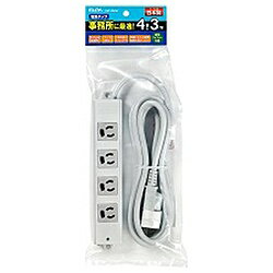 ■定格：AC125V 15A■使用温度範囲：-10℃～40℃■コード長：3m■合計1500Wまで■屋内専用■付属品：接地アダプター本体サイズ(高さ×幅×奥行)約360×120×60mm本体重量約592g長さ3.0m口数4個口スイッチタイプス...